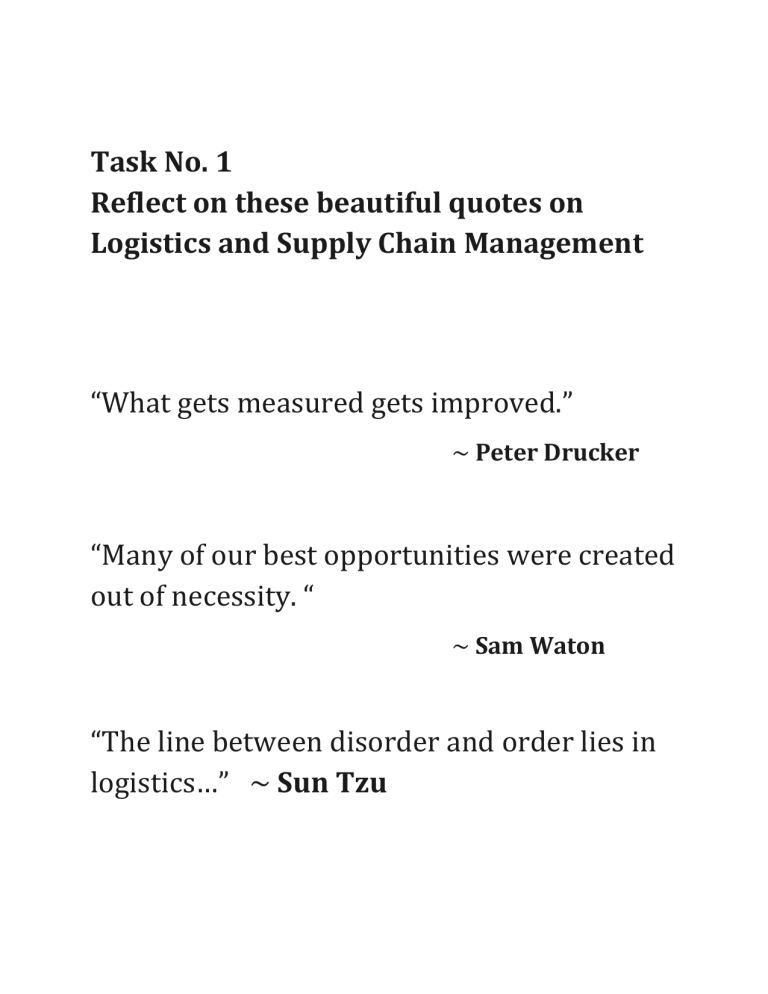 Logistics & Supply Chain Management Quotes