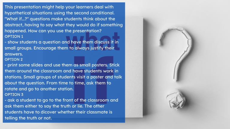 Second Conditional Hypothetical Questions Presentation