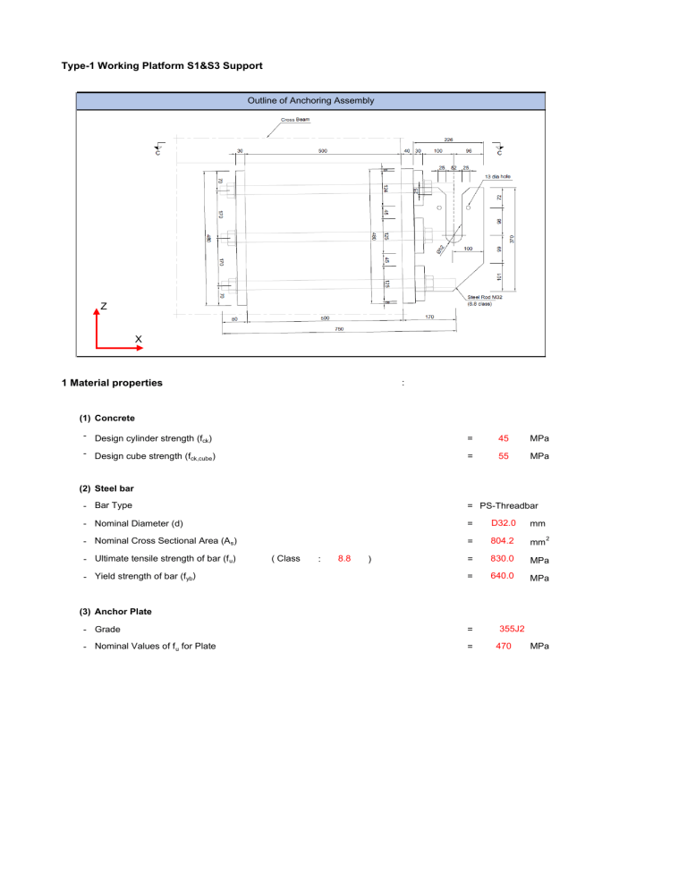 Anchoring Assembly Technical Drawing & Material Specs