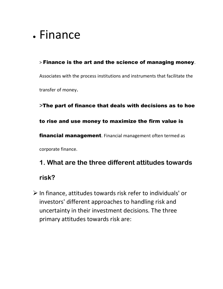 Finance Basics: Risk, Liabilities, and Business Structures