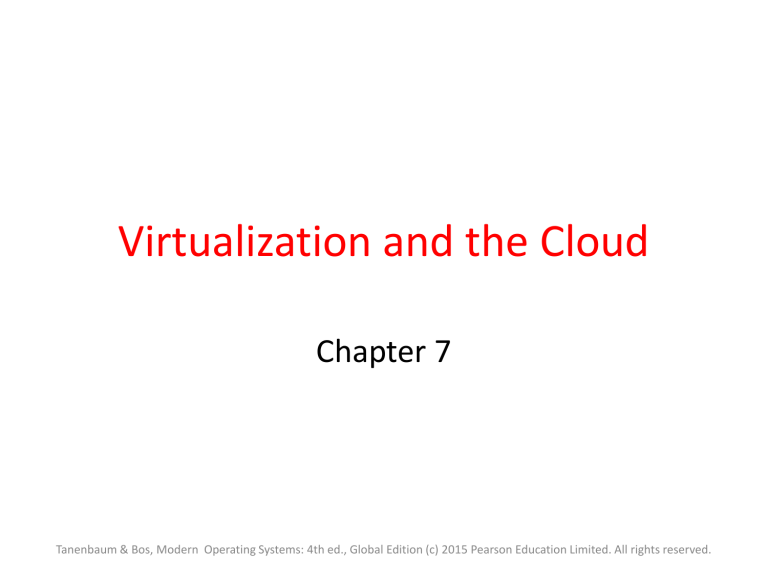 Virtualization and Cloud Computing: Chapter 7 Overview