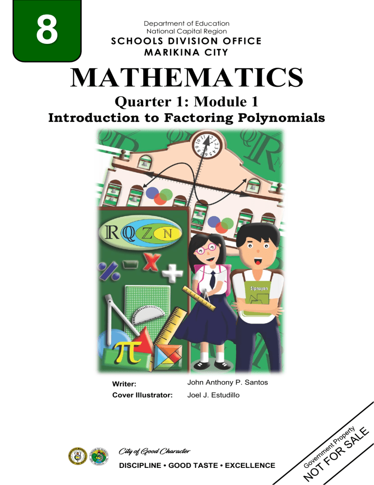 Factoring Polynomials Module: Grade 8 Math