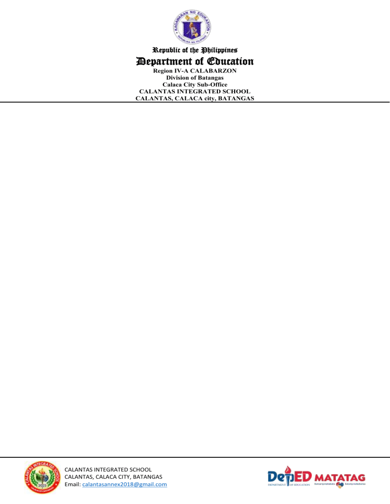 Calantas Integrated School Document