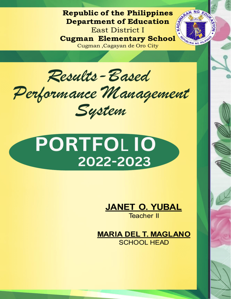 Results-Based Performance Management System Portfolio