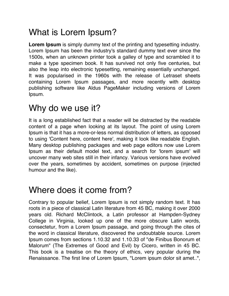 What is Lorem Ipsum? History and Usage Explained