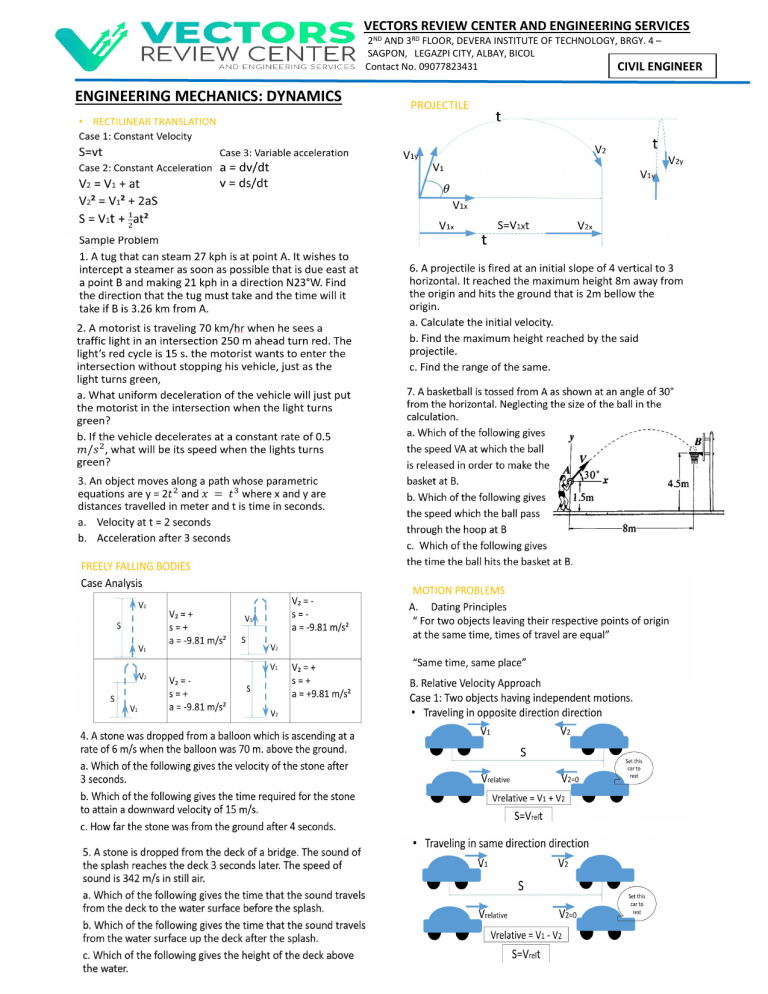 Engineering Mechanics: Dynamics Study Material