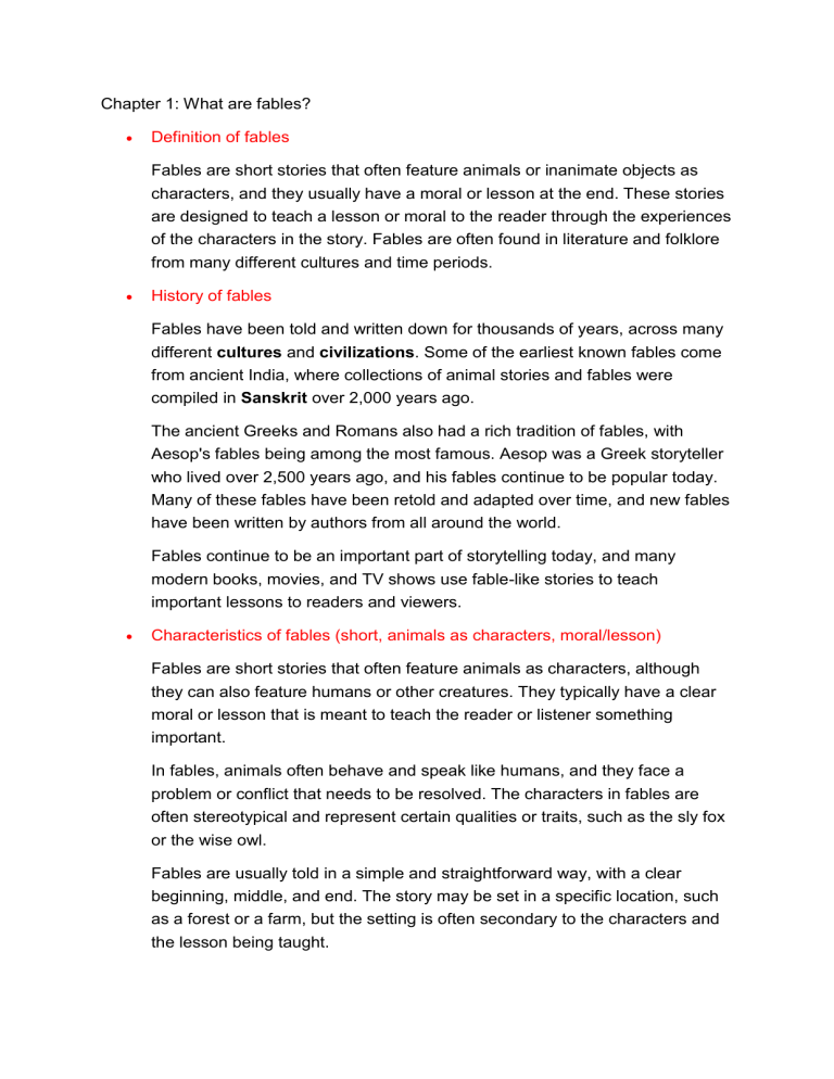 What are Fables? Definition, History, and Characteristics