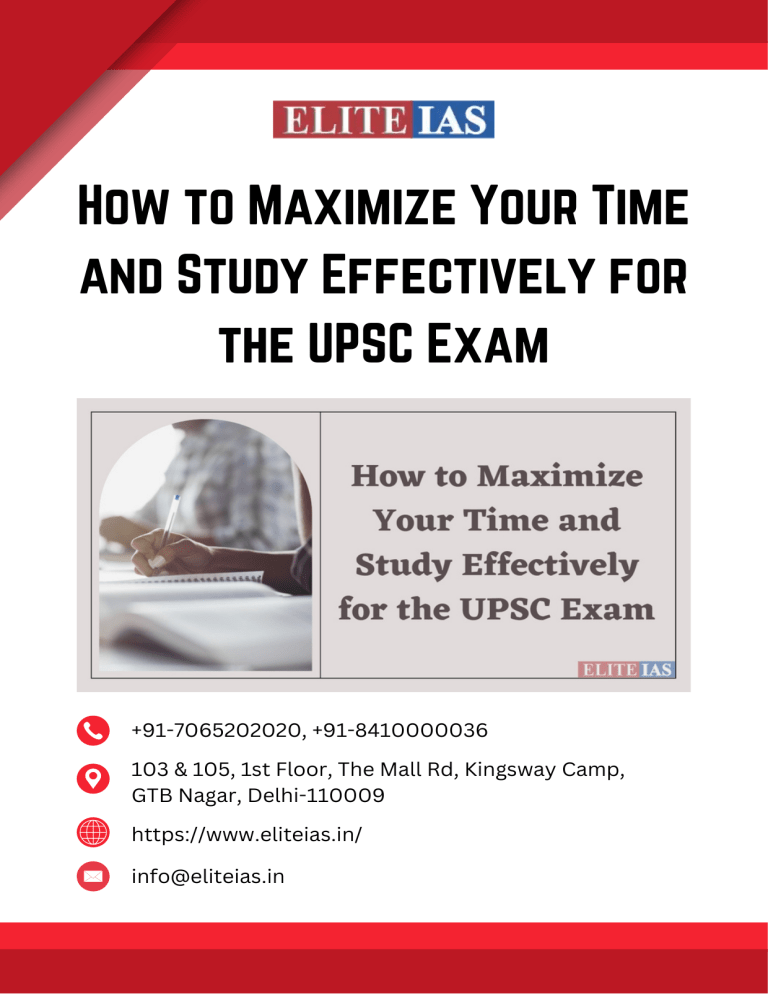 UPSC Exam: Time Management & Effective Study Tips