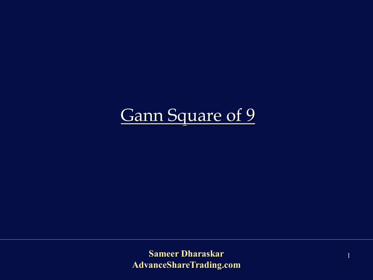 Gann Square of 9 Nifty Trading Guide