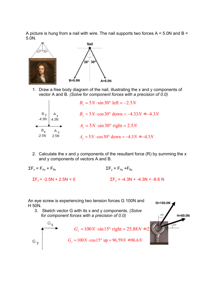 Vector Components and Resultant Forces Worksheet