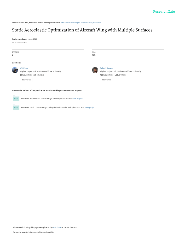 Aeroelastic Optimization Of Aircraft Wings