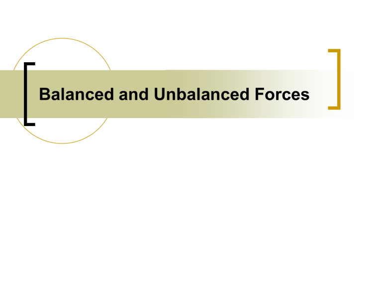 Balanced and Unbalanced Forces Presentation