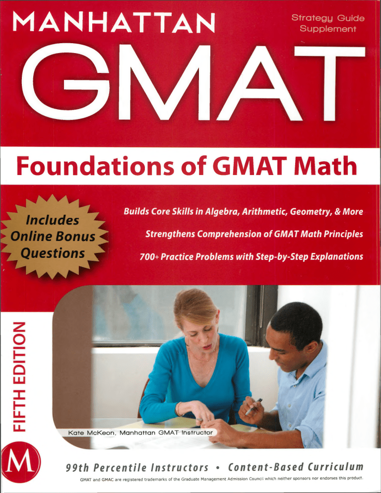GMAT Math Foundations Textbook: Algebra, Arithmetic, Geometry