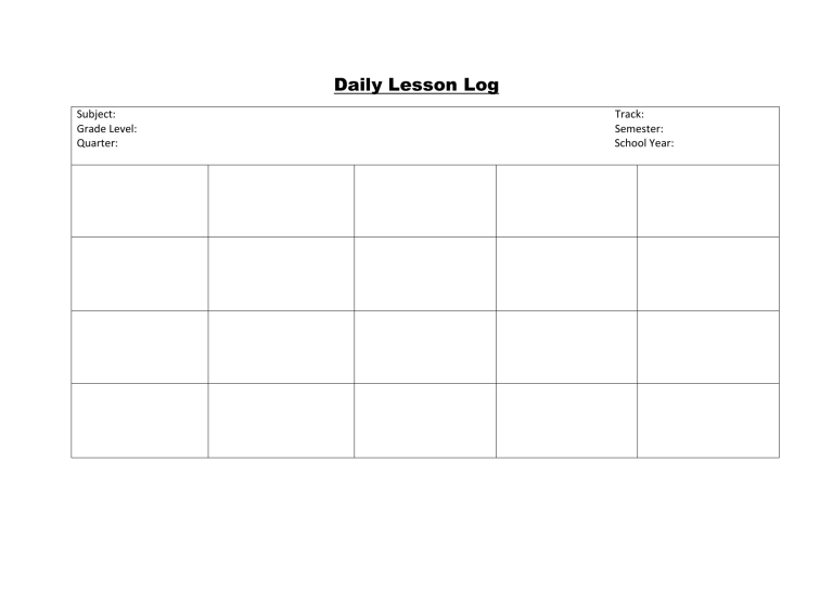 Daily Lesson Log Template