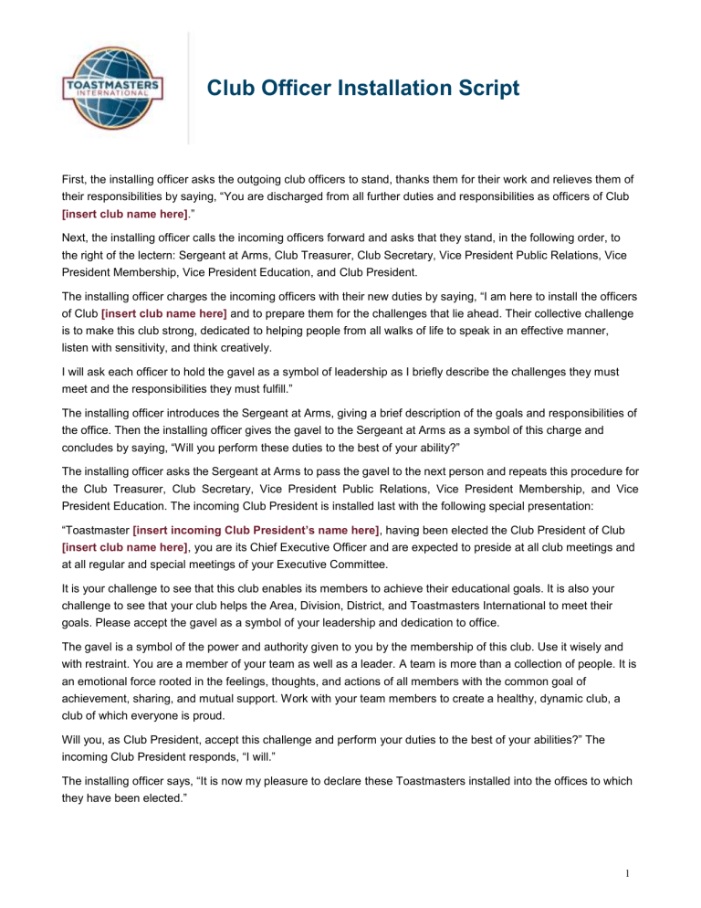 Club Officer Installation Script