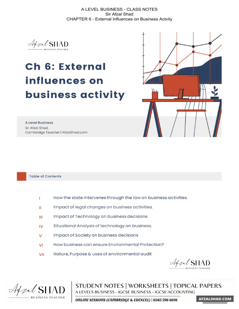 A-Level Business: External Influences Class Notes