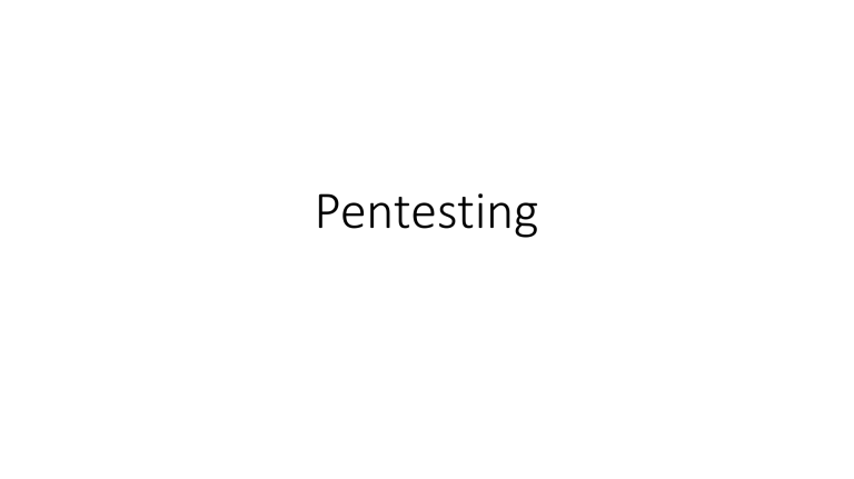 Pentesting Course Overview
