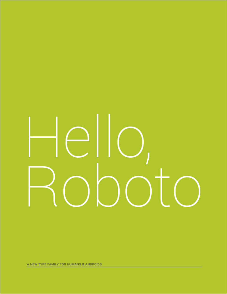 Roboto Typeface Specimen: Font Family Showcase