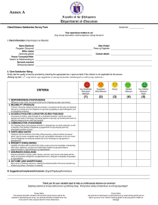 Client Satisfaction Survey Form - Philippines Education