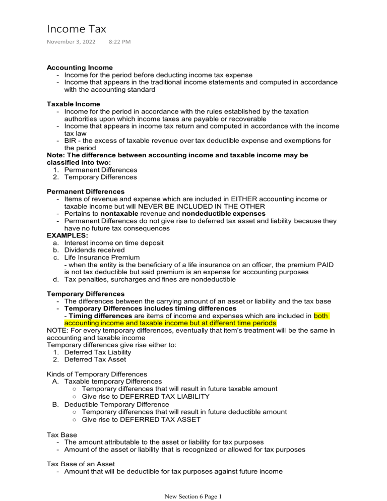 Income Tax: Accounting vs. Taxable Income