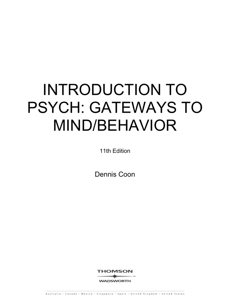 Introduction to Psychology Textbook: Mind & Behavior