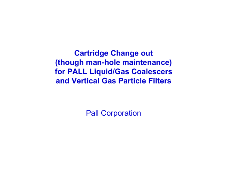 PALL Coalescer & Filter Maintenance Guide