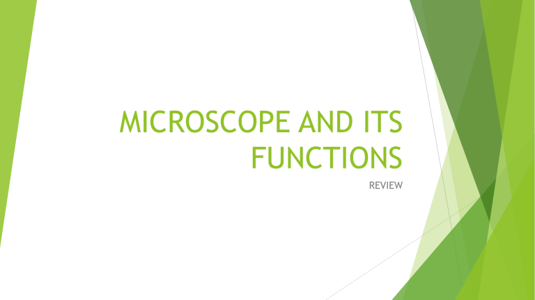 Microscope Functions Review Presentation