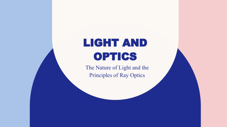 Light and Optics: Ray Optics Principles