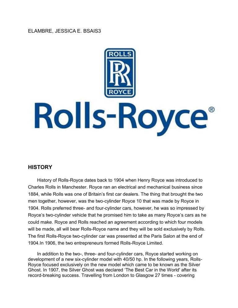 Rolls-Royce Brand Analysis: History, Strengths, Strategies