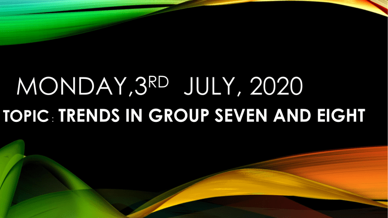 Trends in Group Seven and Eight Elements