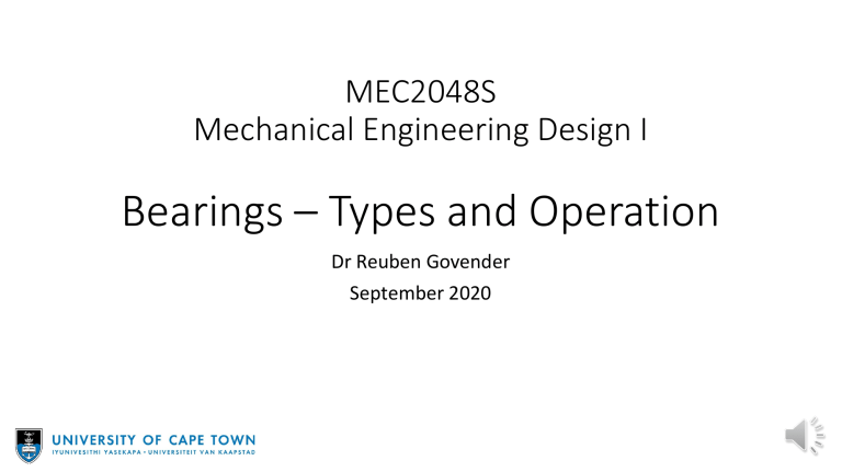 Bearings: Types, Operation & Design - Mechanical Engineering