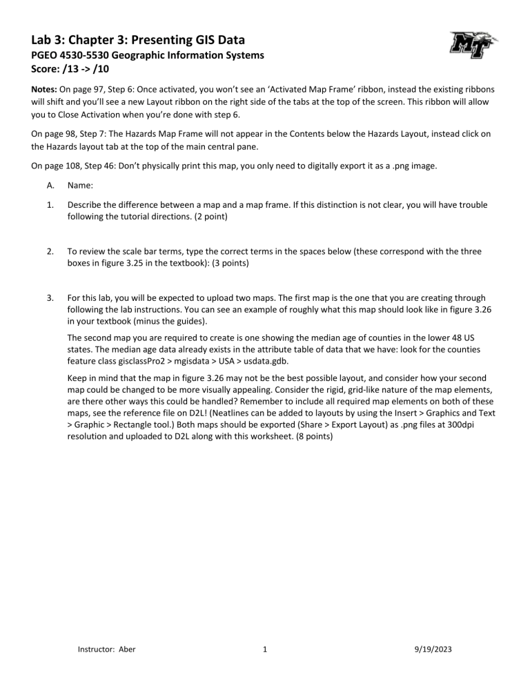 GIS Data Presentation Lab Worksheet