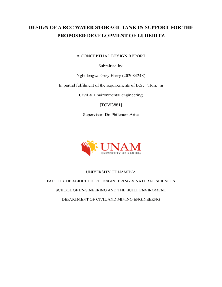 RCC Water Tank Design: Luderitz Development