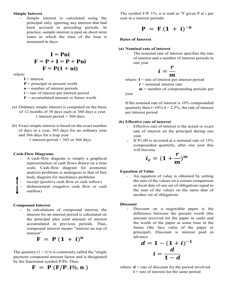Financial Mathematics: Interest & Annuities Formulas