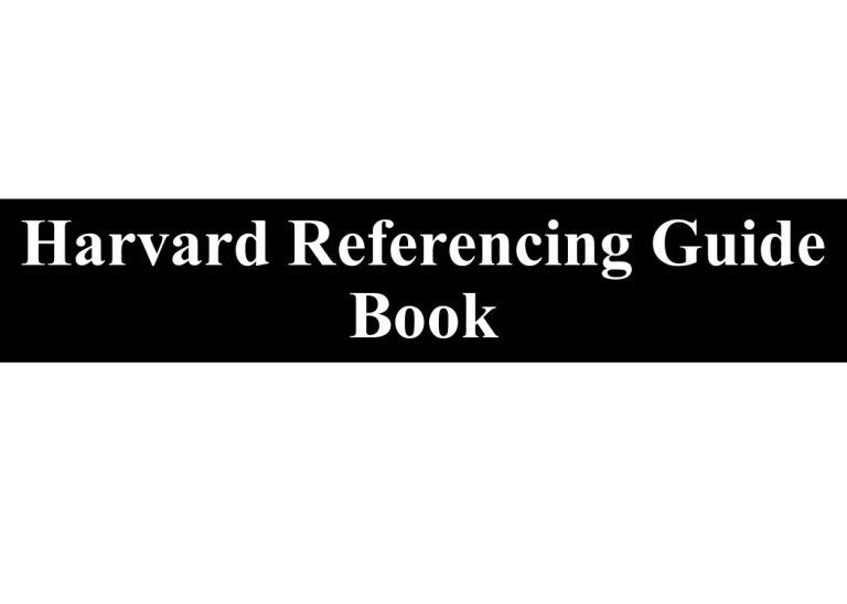 Harvard Referencing Guide: Citing Sources Correctly