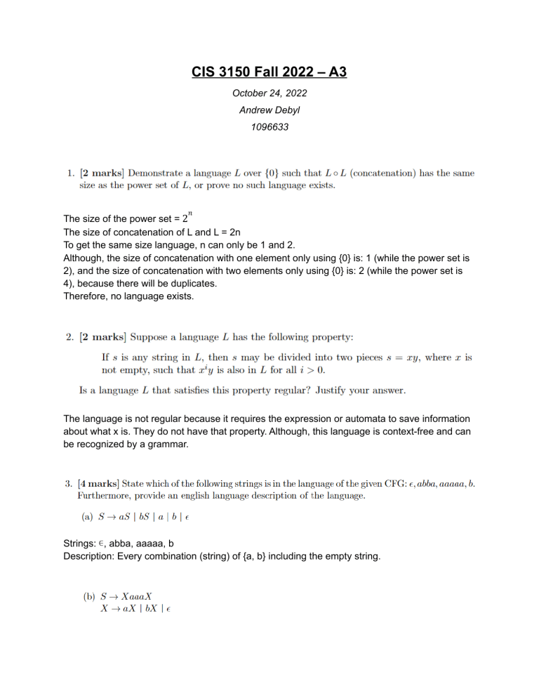 Formal Languages & Automata Assignment