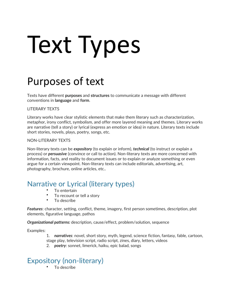 Text Types: Literary vs. Non-Literary - Guide & Examples